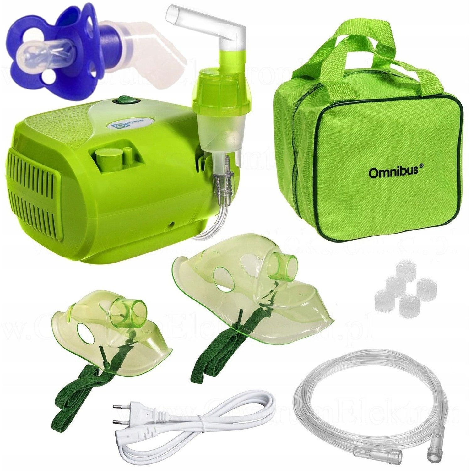 Omnibus nebulizer inhaler BR-CN116B green + pacifier – Euroelectronics UK