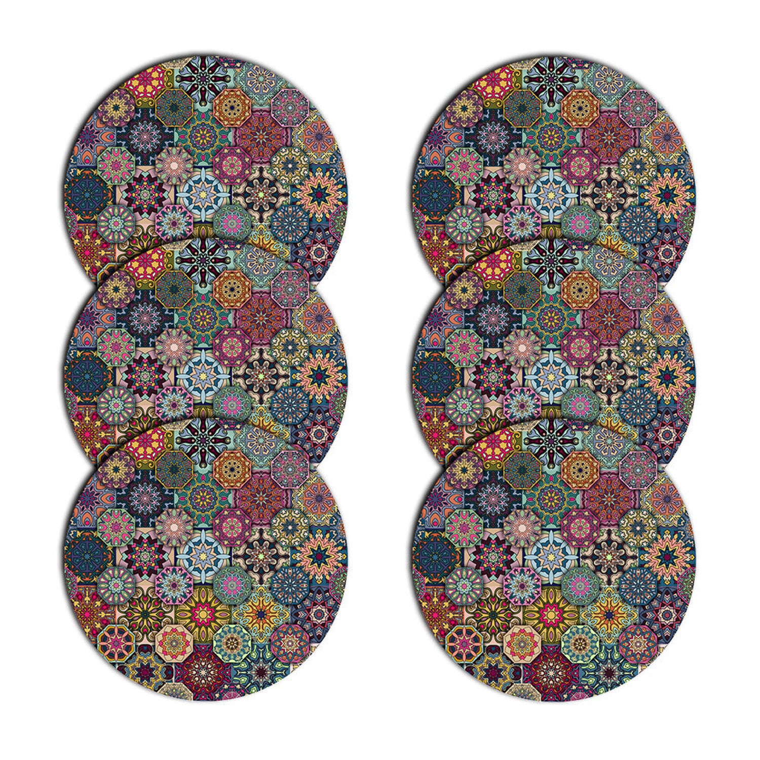 Bertoni Table Mat Set, Placemats, Under Plate Mats, 6 Pieces, Round, 3 ...