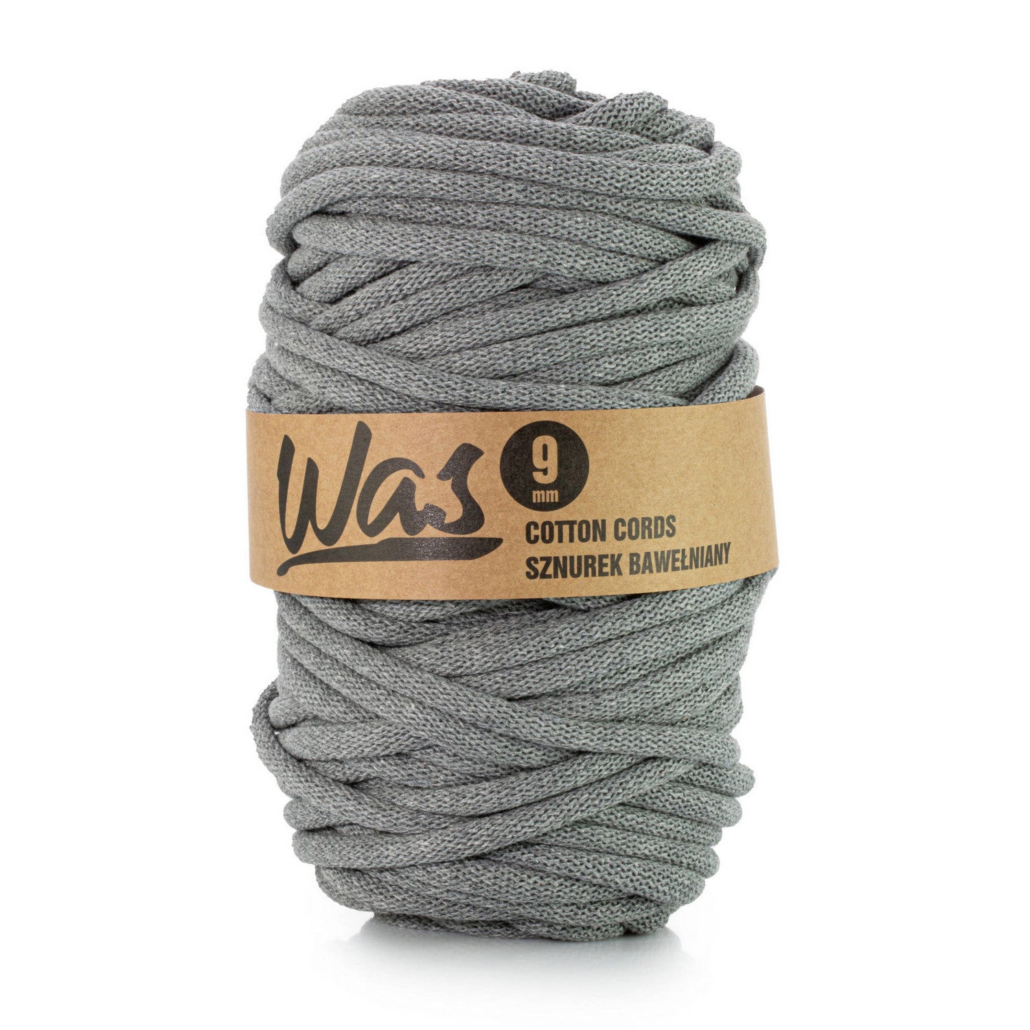WAS, cotton cord with polyester core, braided, 9mm, 50m, dark gray ...