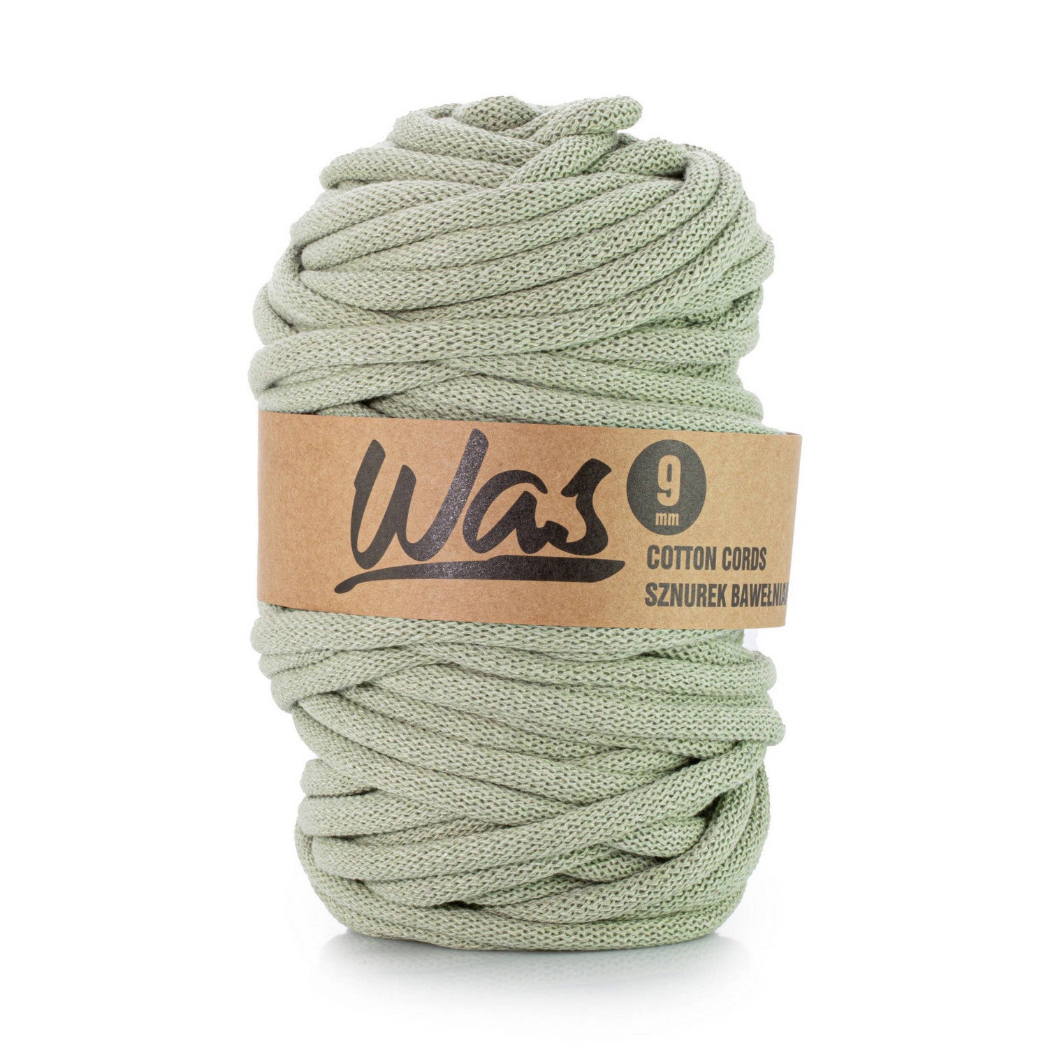 WAS, cotton cord with polyester core, braided, 9mm, 50m, olive green ...