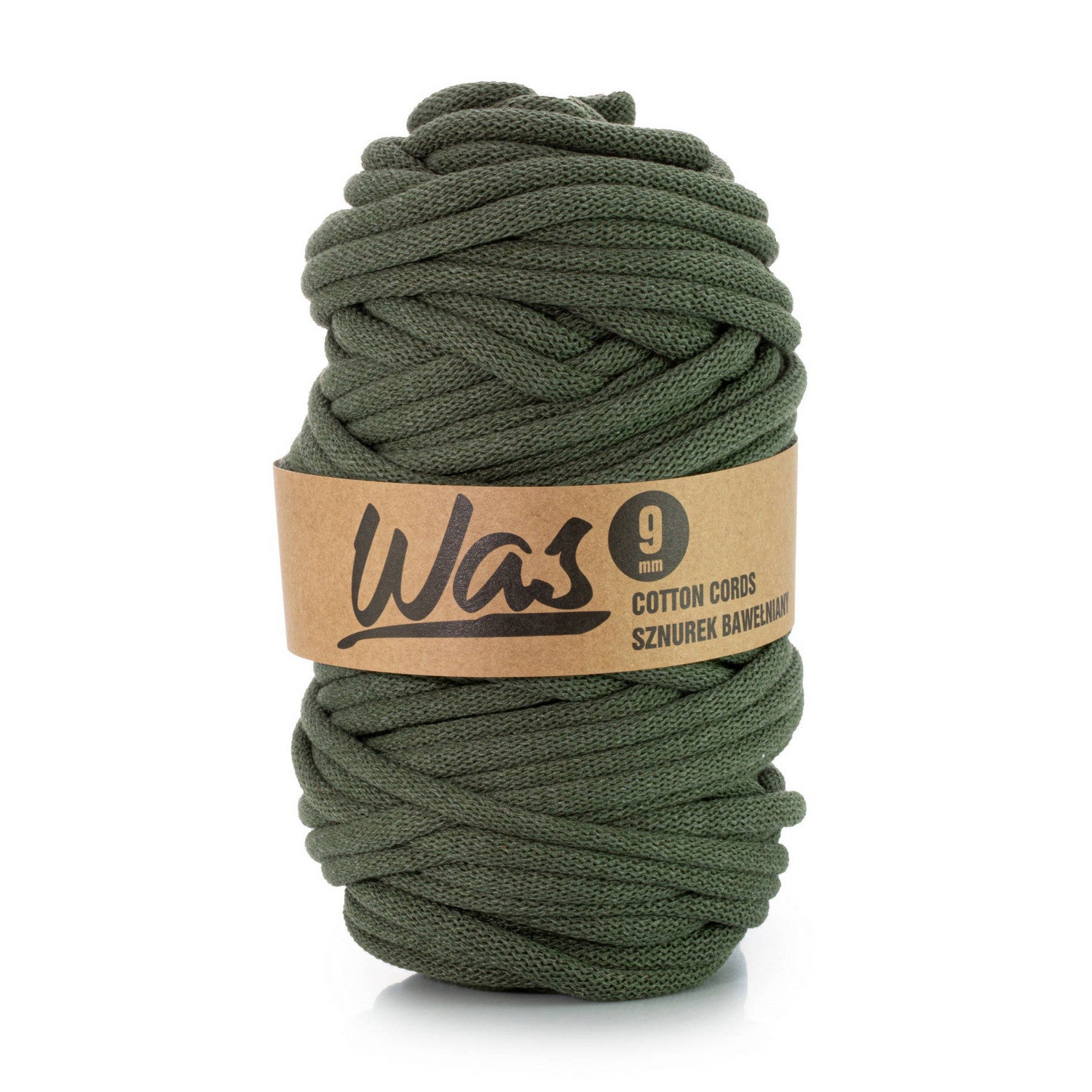 WAS, cotton cord with polyester core, braided, 9mm, 50m, khaki ...