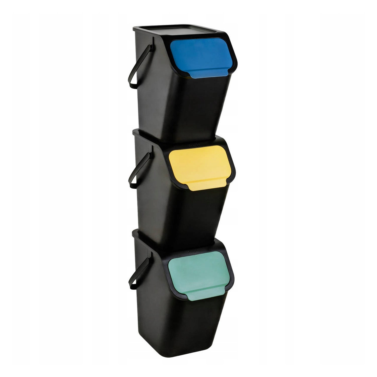 Set of 3 Practical Bini 25L Recycling Bins – Efficient Waste Sorting S ...