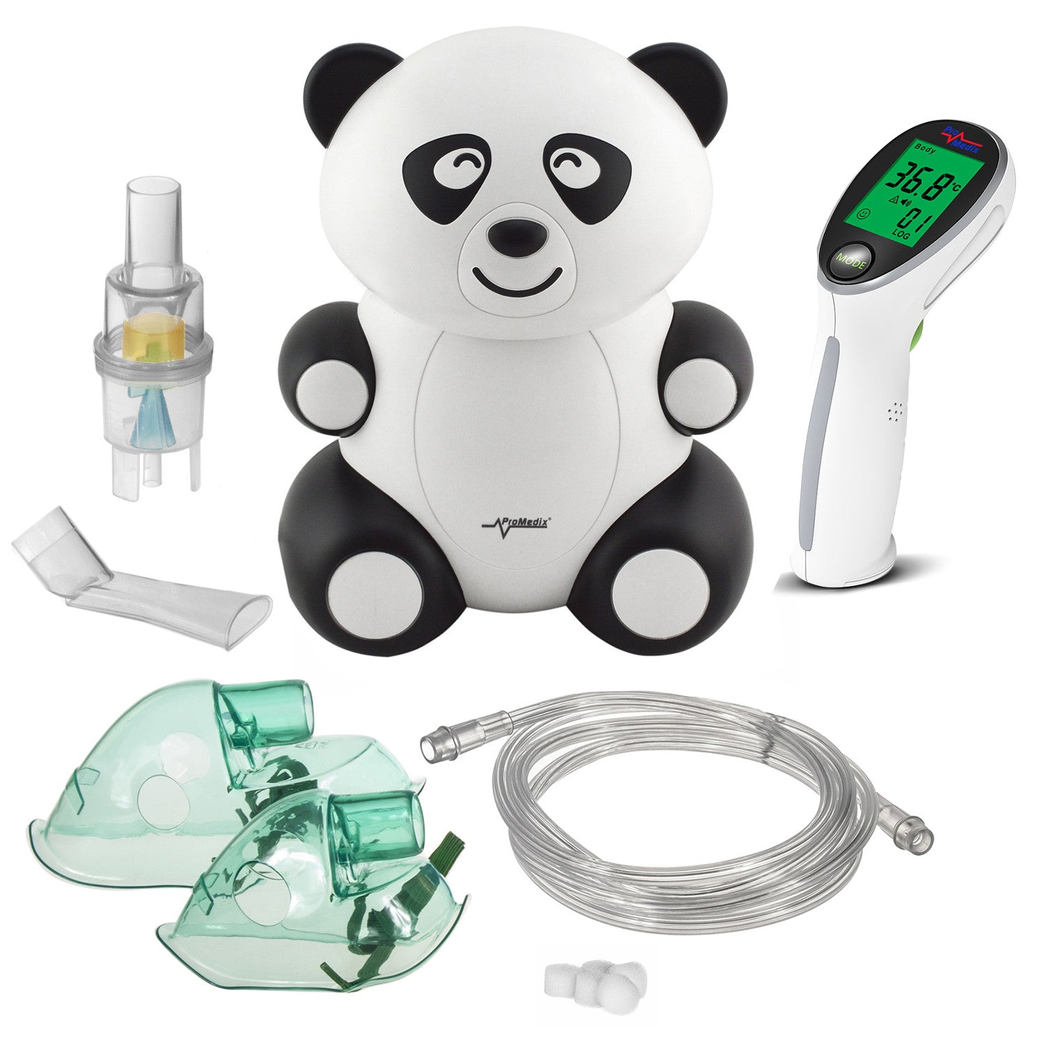Promedix PR-812 panda children's inhaler, nebulizer kit, masks, filter ...