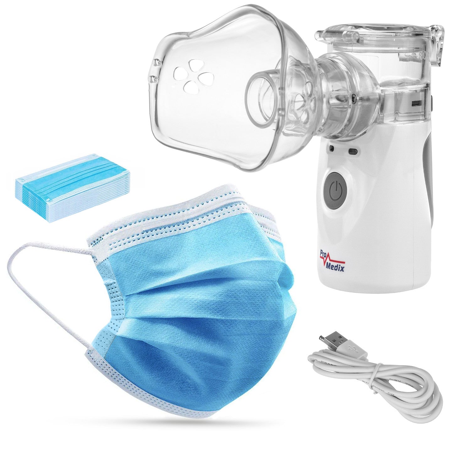 Promedix portable / handheld cordless nebulizer inhaler, kit, masks, P ...
