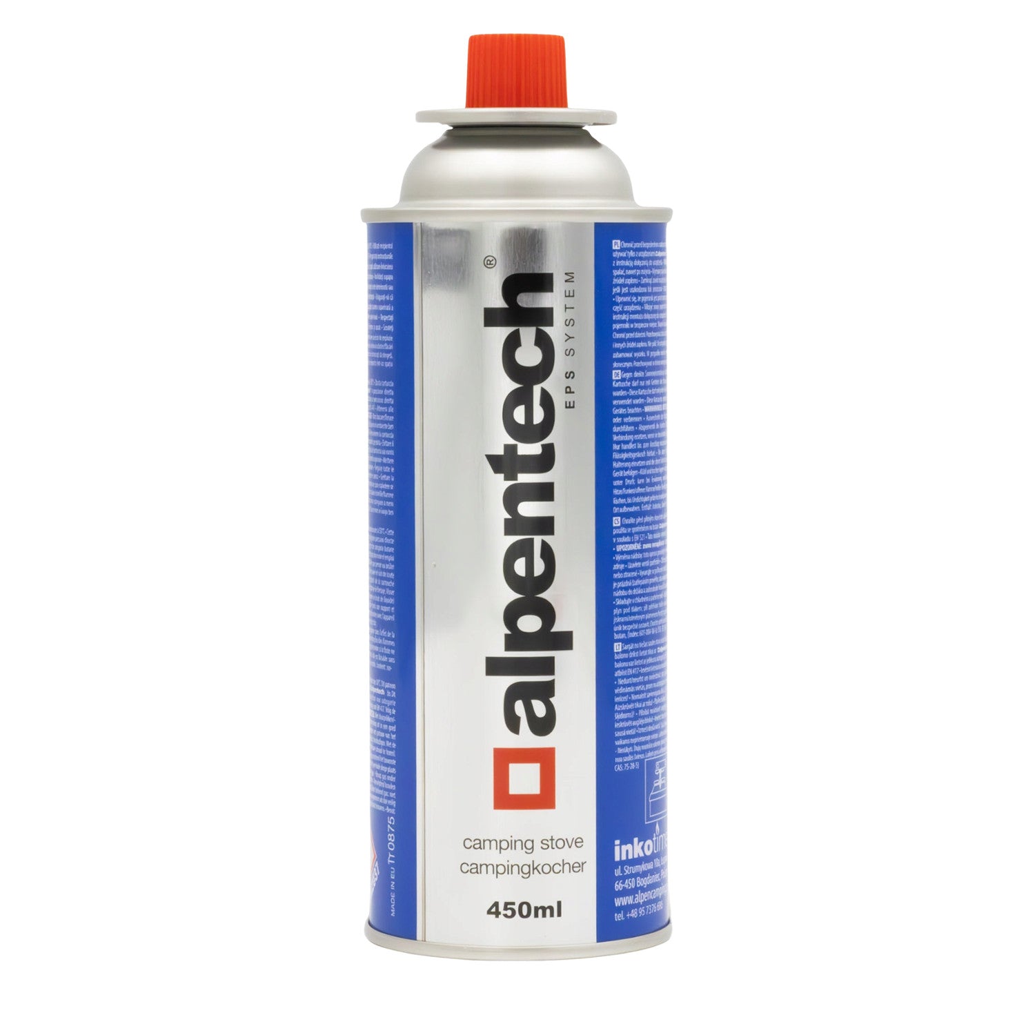 Alpentech 450ml gas cartridge, EN417 compliant, isobutane, EPS System ...