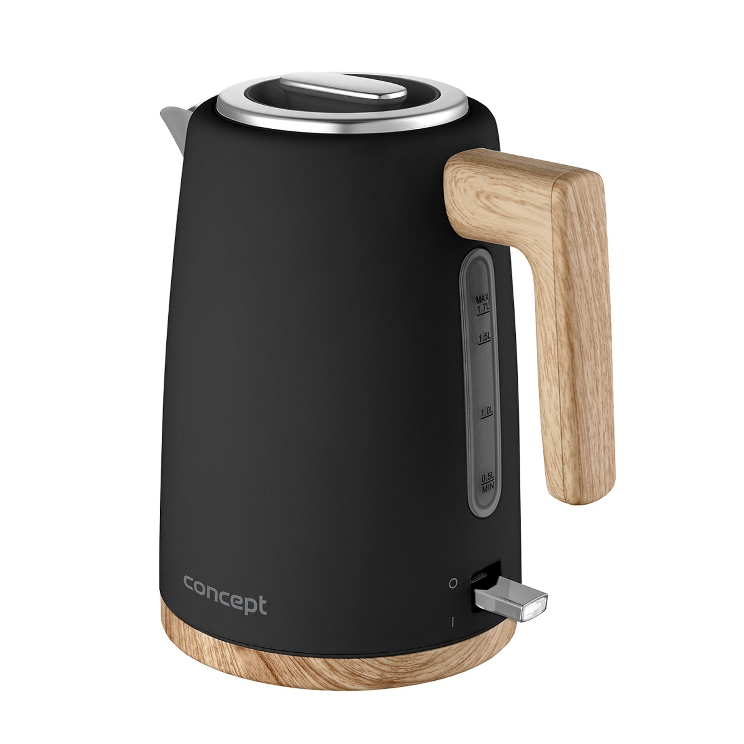 Concept ELWOOD electric kettle, stainless steel, 1.7L, water level ind ...