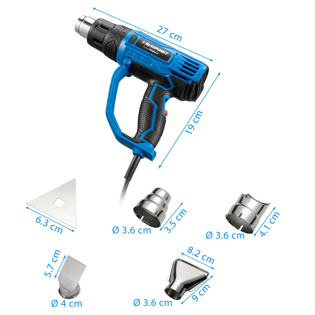 Blaupunkt Tanner, 2000W, adjustable blowing, range 350-600°C, HG2010 – Euroelectronics UK