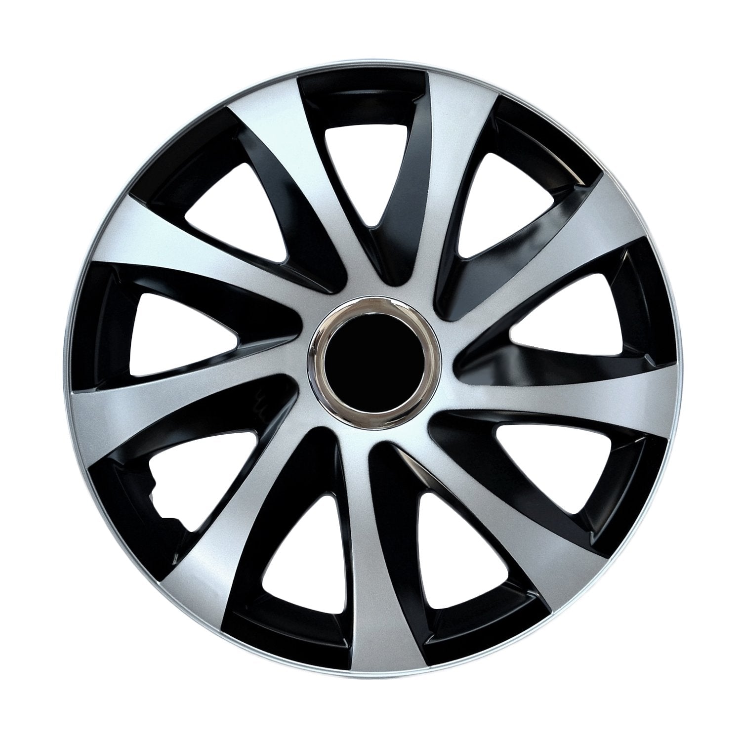 NRM DRIFT Extra silver/black 15" universal hubcaps 4 pieces ...