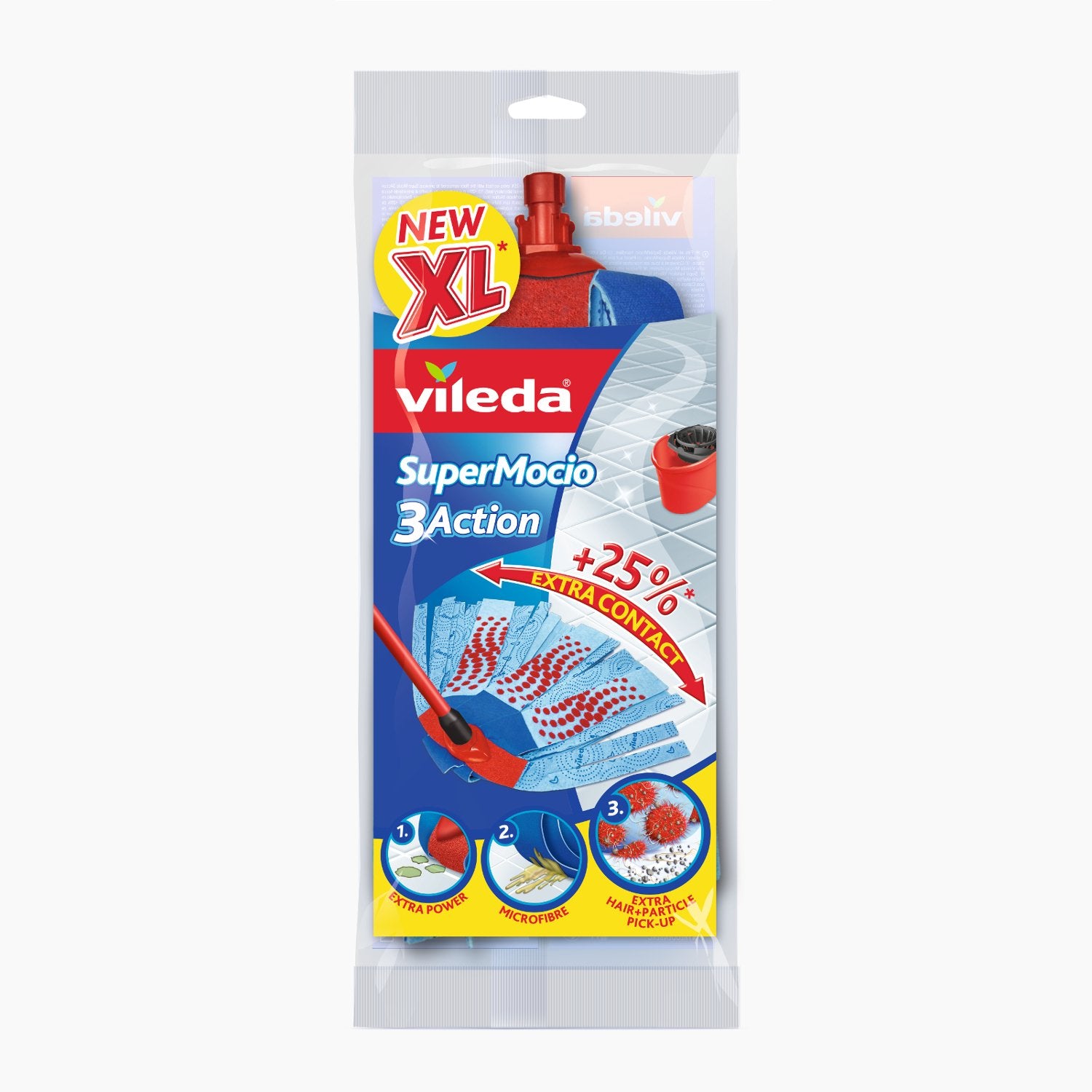 Vileda 150730 Vileda Replacement Mop Head Refill Microfibre For Superm ...