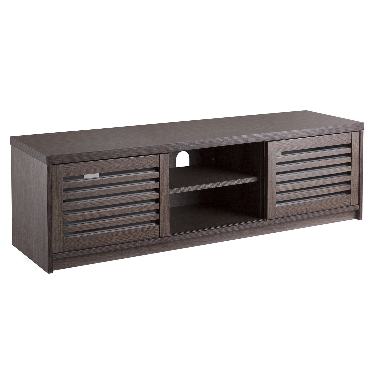 Maclean MC-874 TV Stand Table with Sliding Foors max. 65" Chipboard Te ...