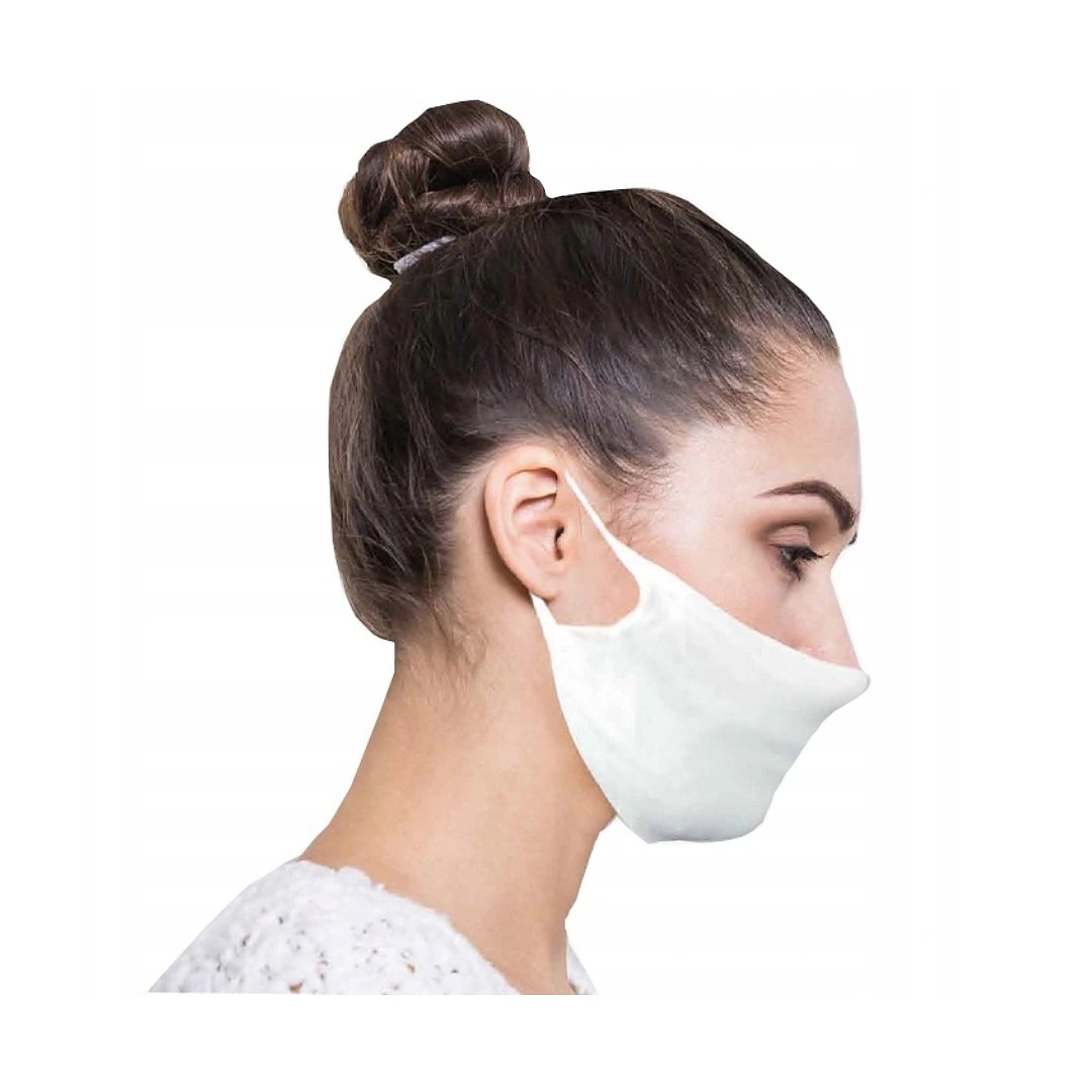 4x Double-layer Microfiber Mask White High Quality Ultra Soft Protecti ...