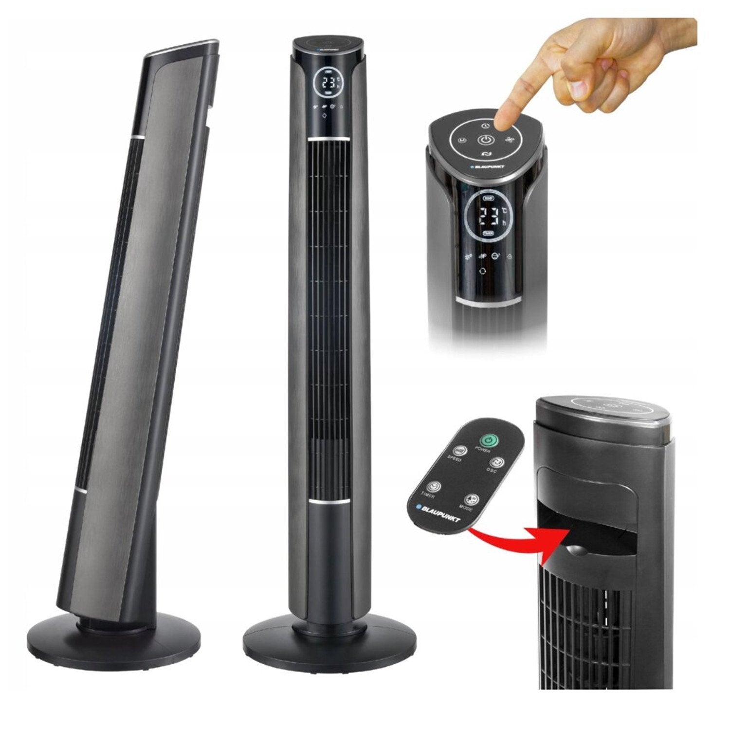 Blaupunkt AFT801 - 45W Tower Fan with Timer 45W Power with Display, Ti ...