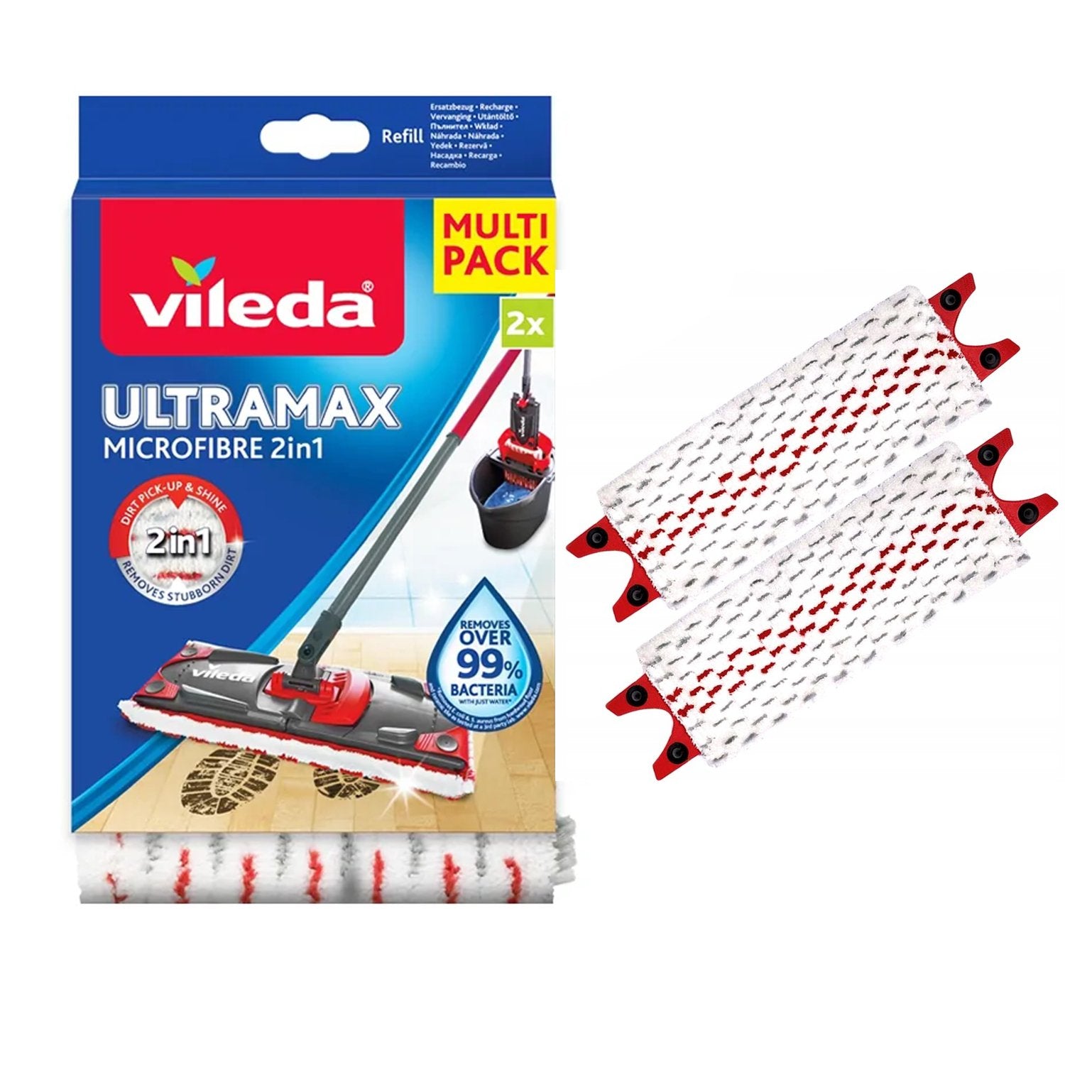Vileda 167720 Multipack 2x Vileda Ultramax Ultramat Turbo Refill Repla ...