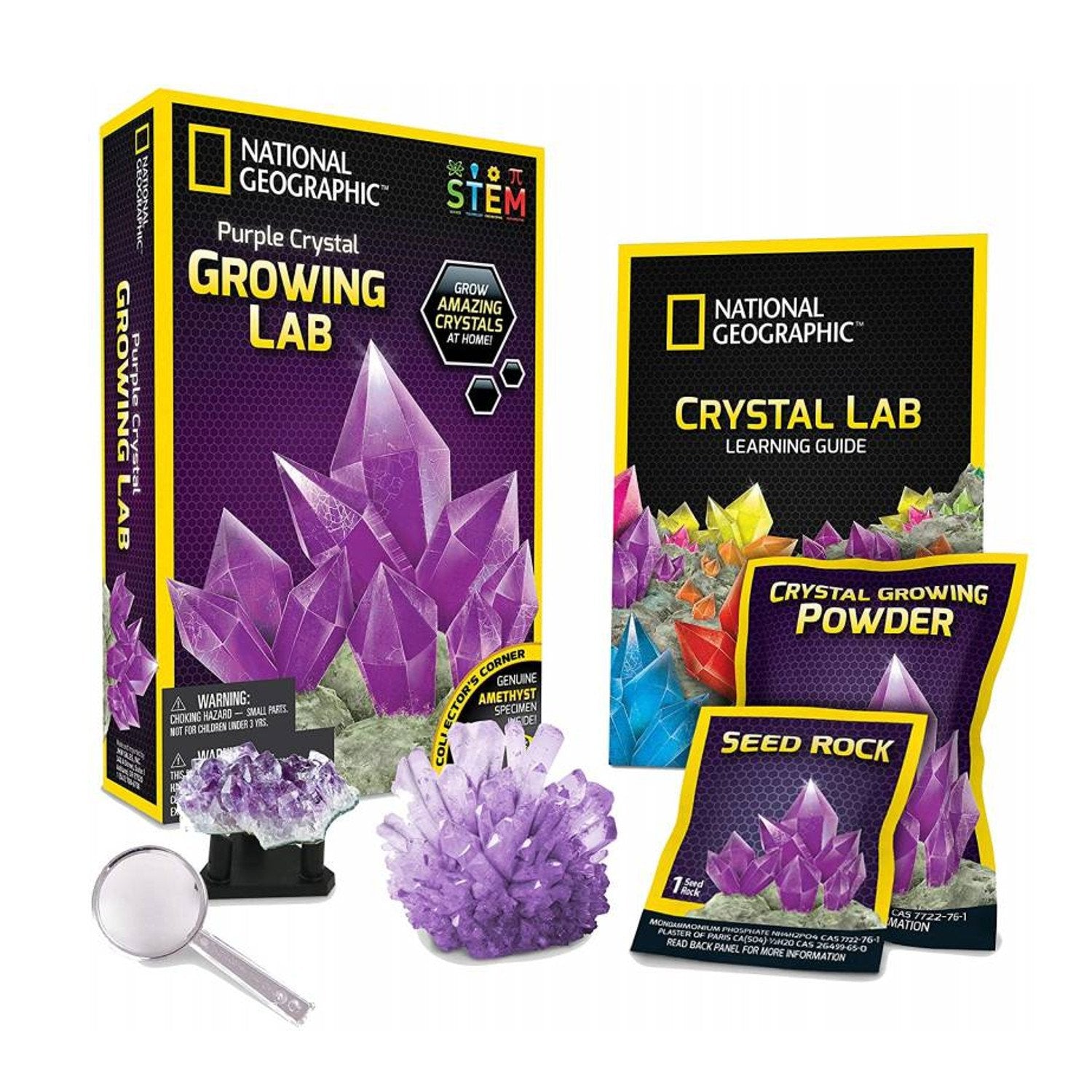 National Geographic - Purple Crystal Growing Lab Kit - Amethyst - Grow ...