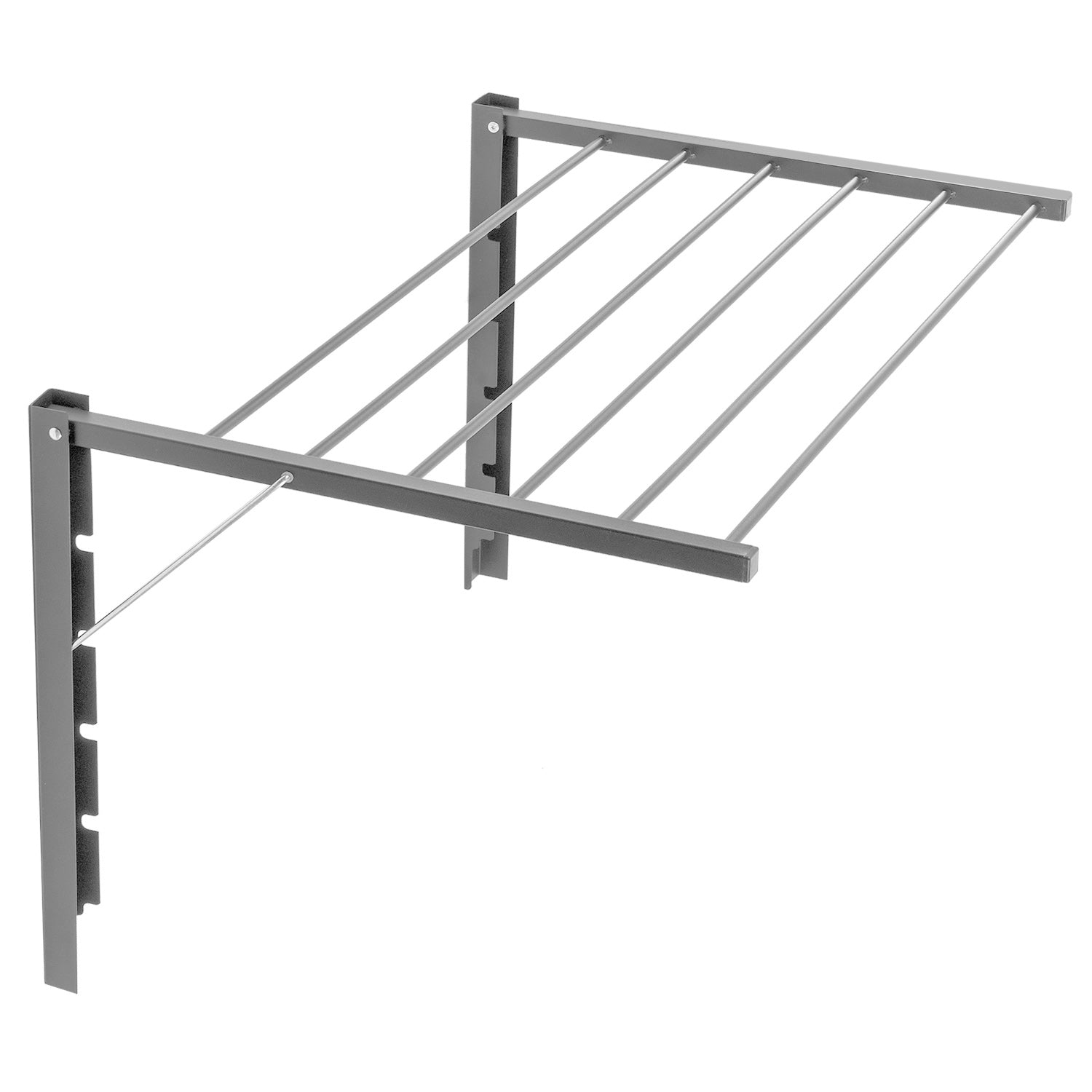 Majka Wall Mounted Clothes Airer Drying Rack (70cm, silver) Collapsibl ...