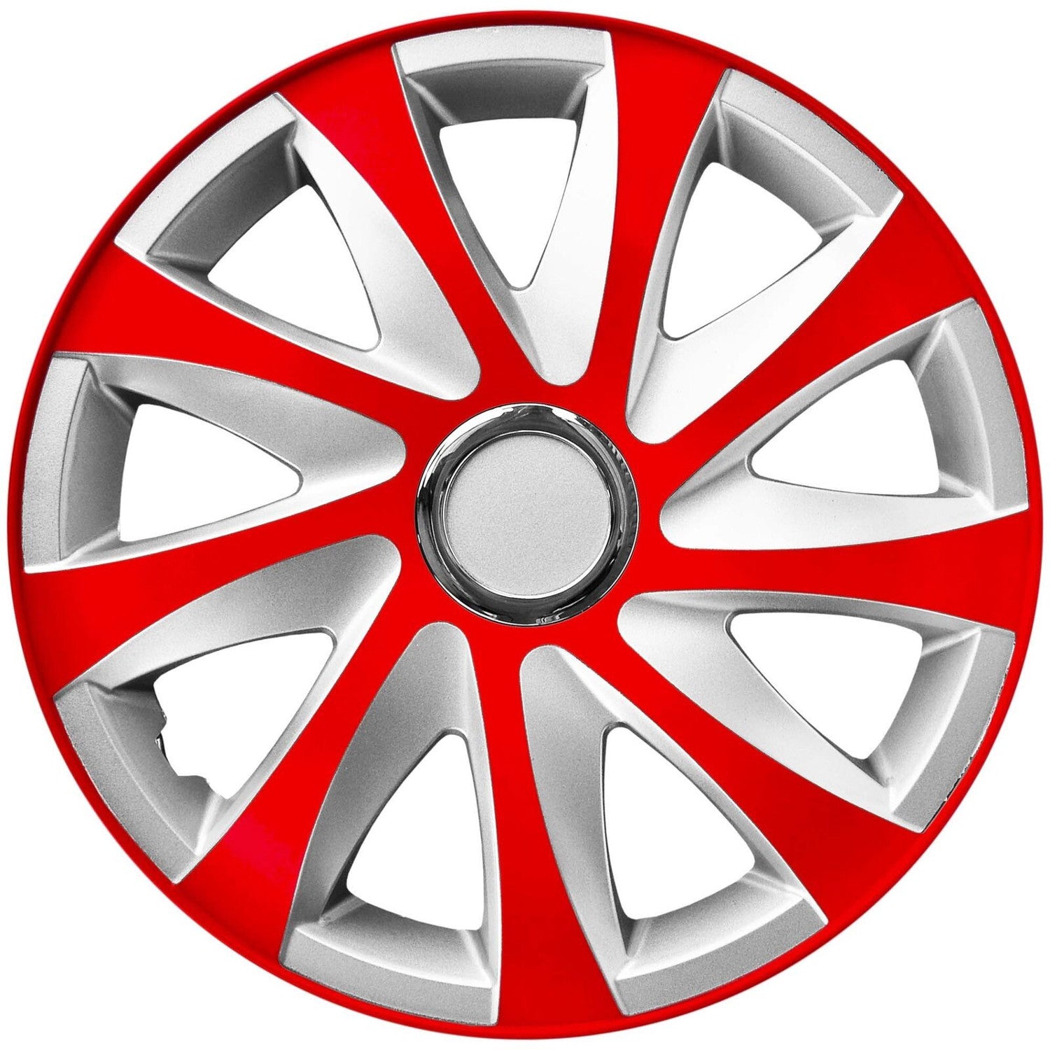 Hubcaps 14'' NRM EXTRA DRIFT RED SILVER red-silver 4 pieces ...