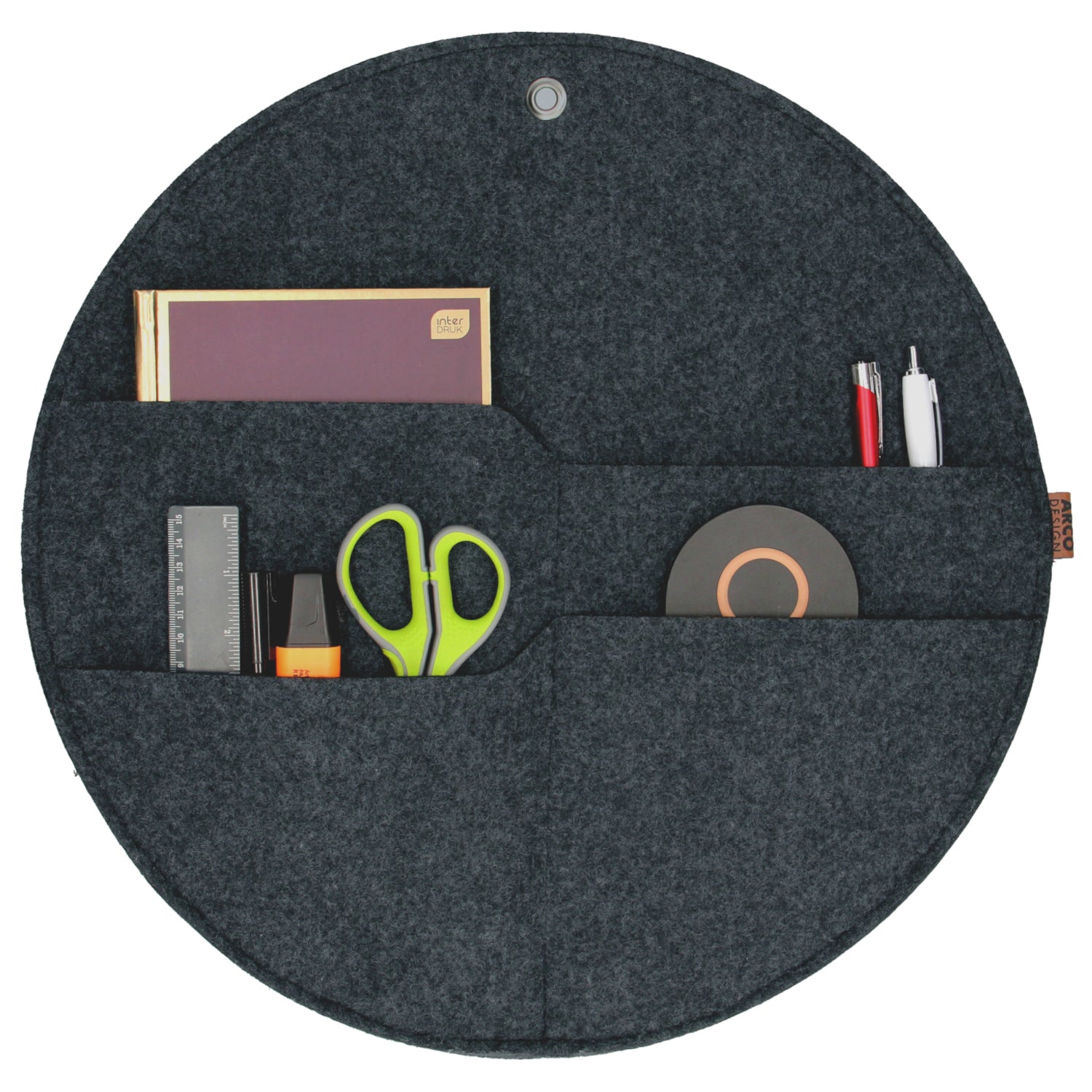 Round Wall Organizer Pocket Storage Felt Container Holder XL - 45 cm ...