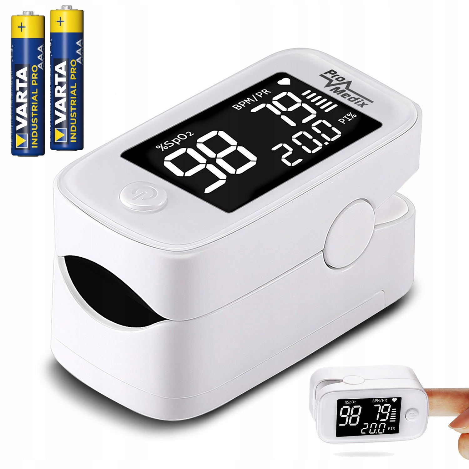 ProMedix medical napalcim pulse oximeter PS-870 + batteries ...