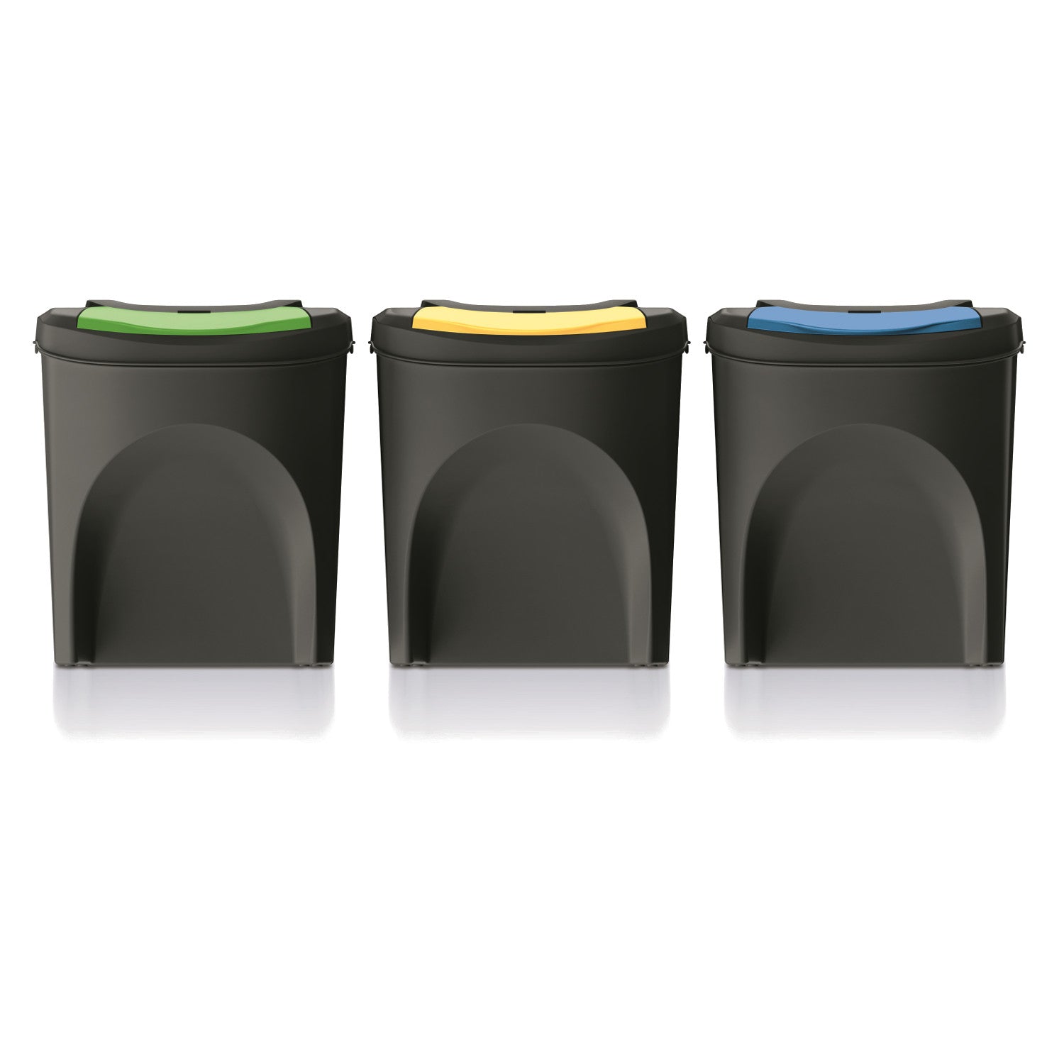 Keden Sortibox 3 x 25L Sorting Waste Bins Set Recycling Trash Can Segr ...