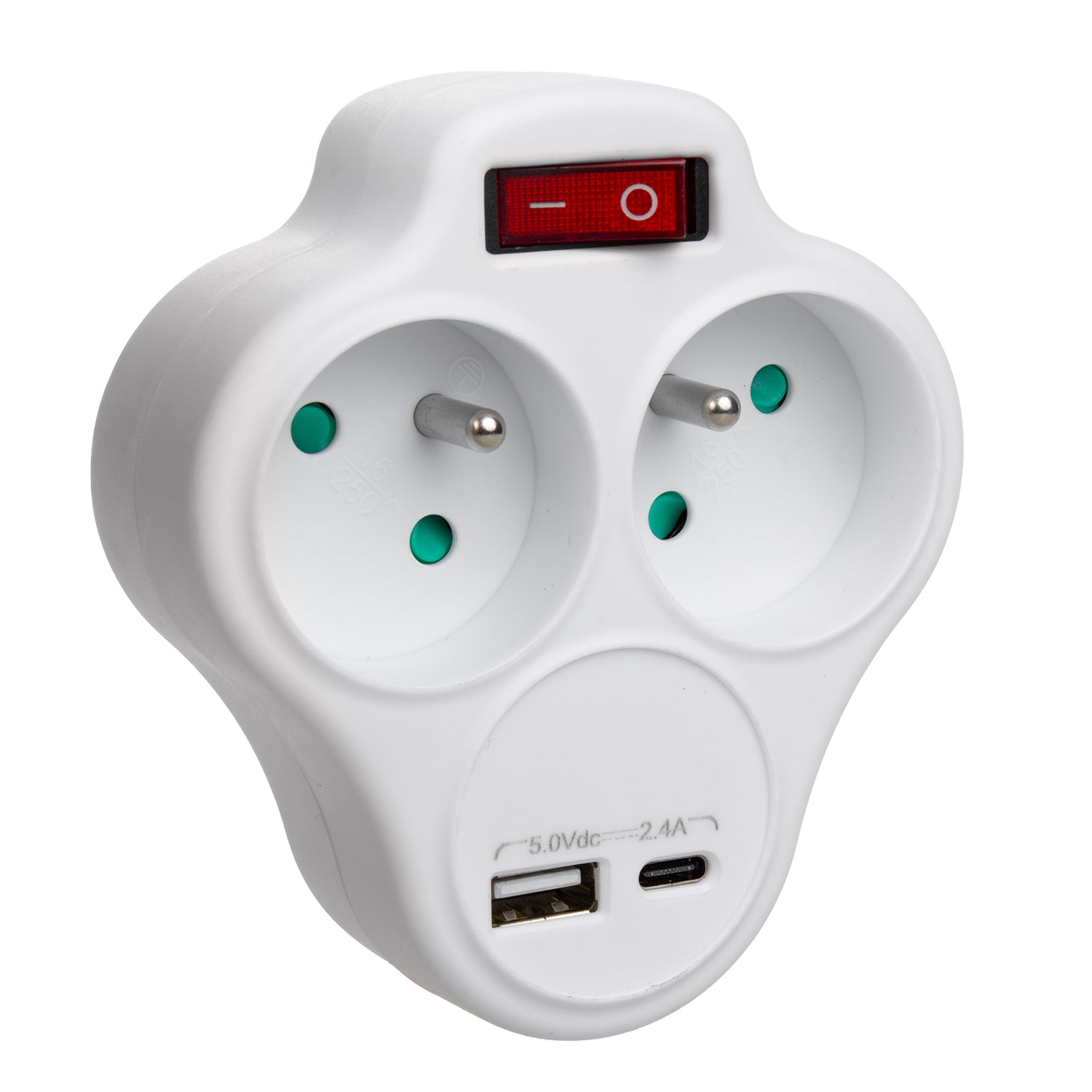 Maclean Current Outlet, Socket Splitter with 2 Outlets and USB A/C 2.4 ...