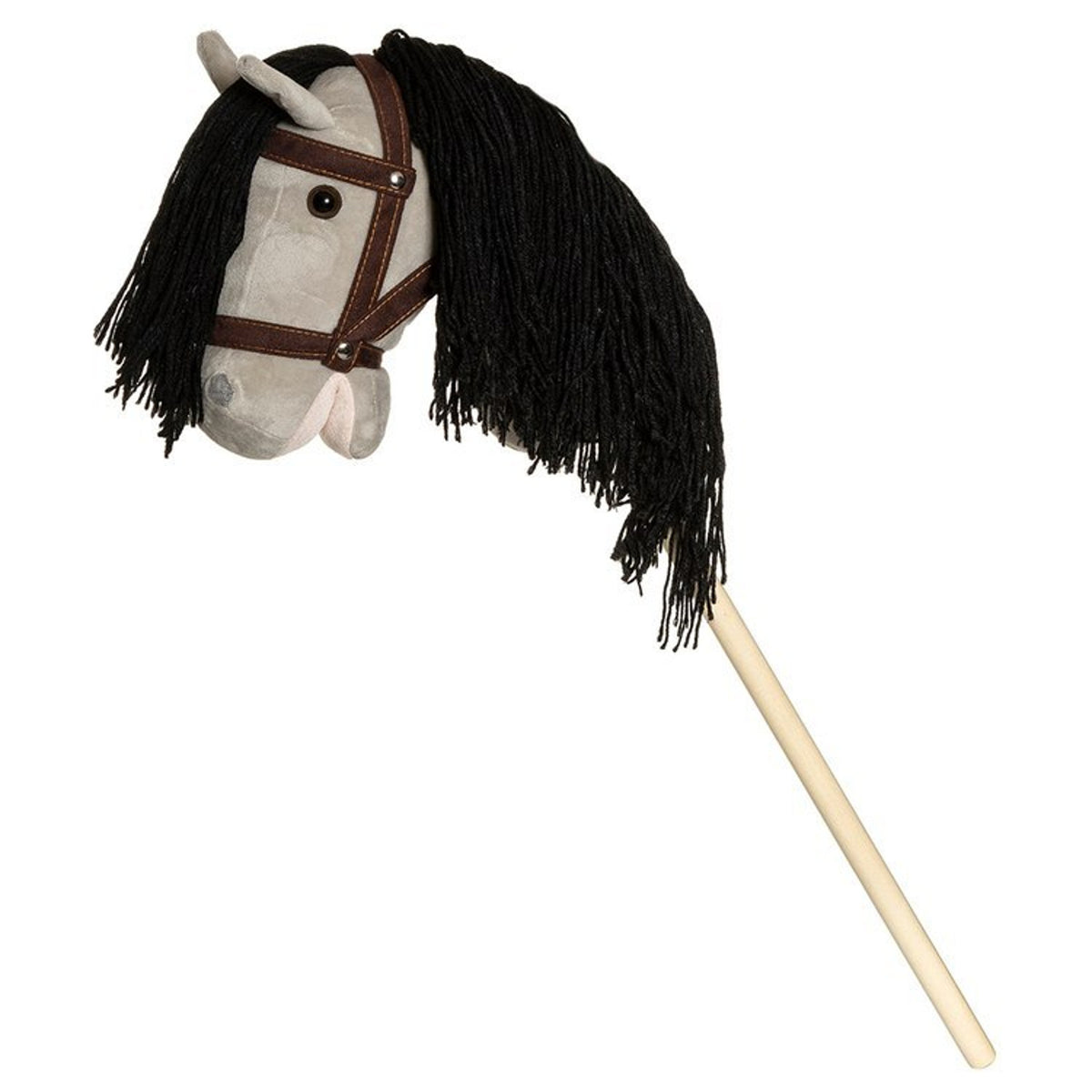 Plush Stick Horse Head Riding Game Toy Kids Wood 80cm Active Walker Ou ...